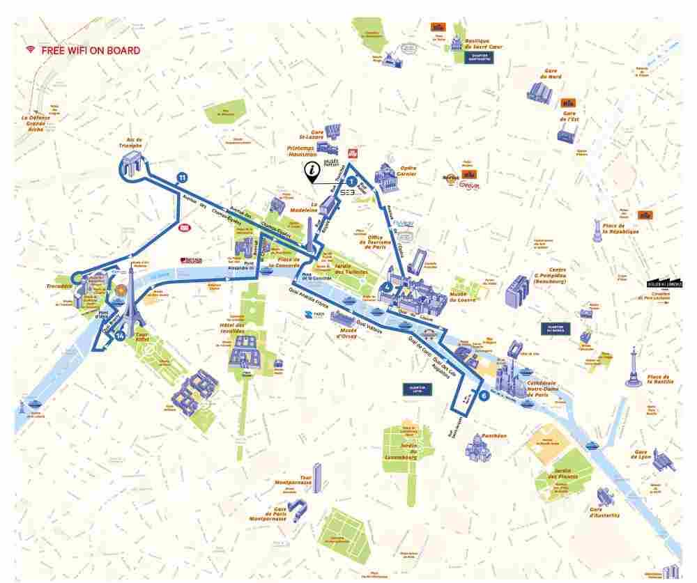 Opentour, le bus panoramique : 3 circuits et 35 arrêts dans Paris