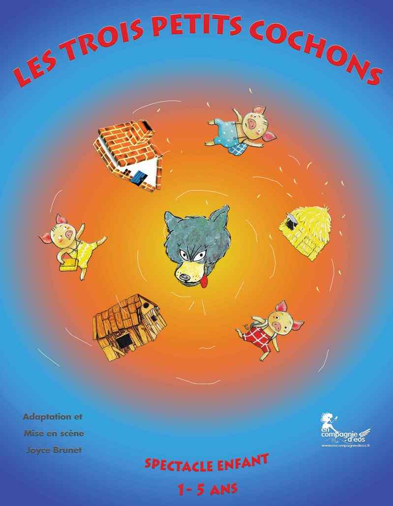 Les Trois Petits Cochons. Spectacle de théâtre pour les tout-petits.